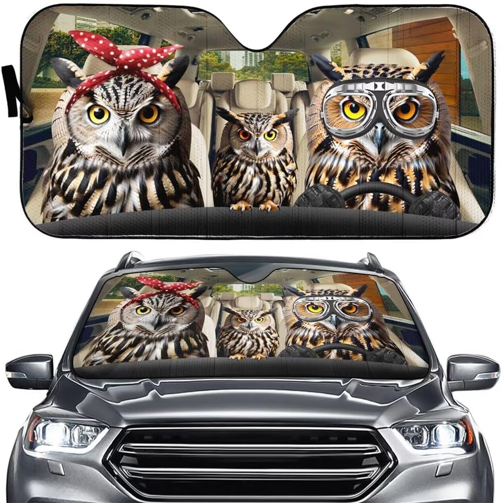 Amazon.com: Funny Owl Driving Auto Sun Shade Car Windshield Window ...
