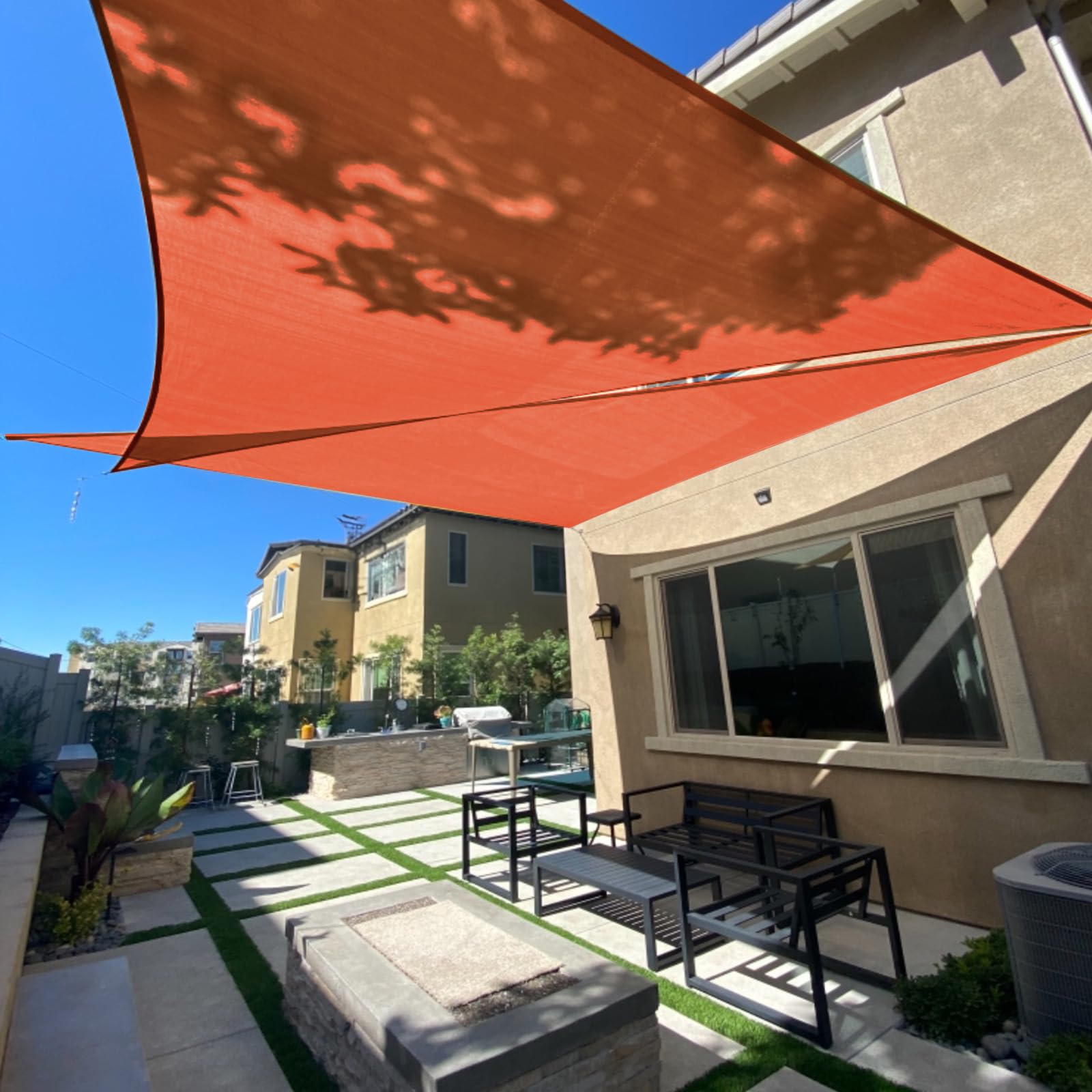 Snapklik.com : SUNLAX Sun Shade Sail 10 X 10 X 10 Terra Red Triangle ...