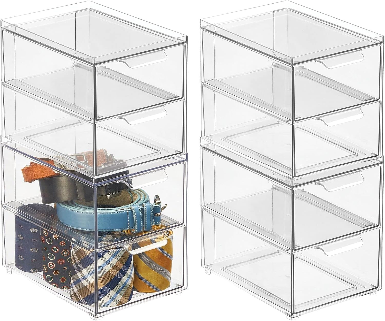 Amazon.com: mDesign Stackable Storage Containers Box with 2 Pull-Out ...