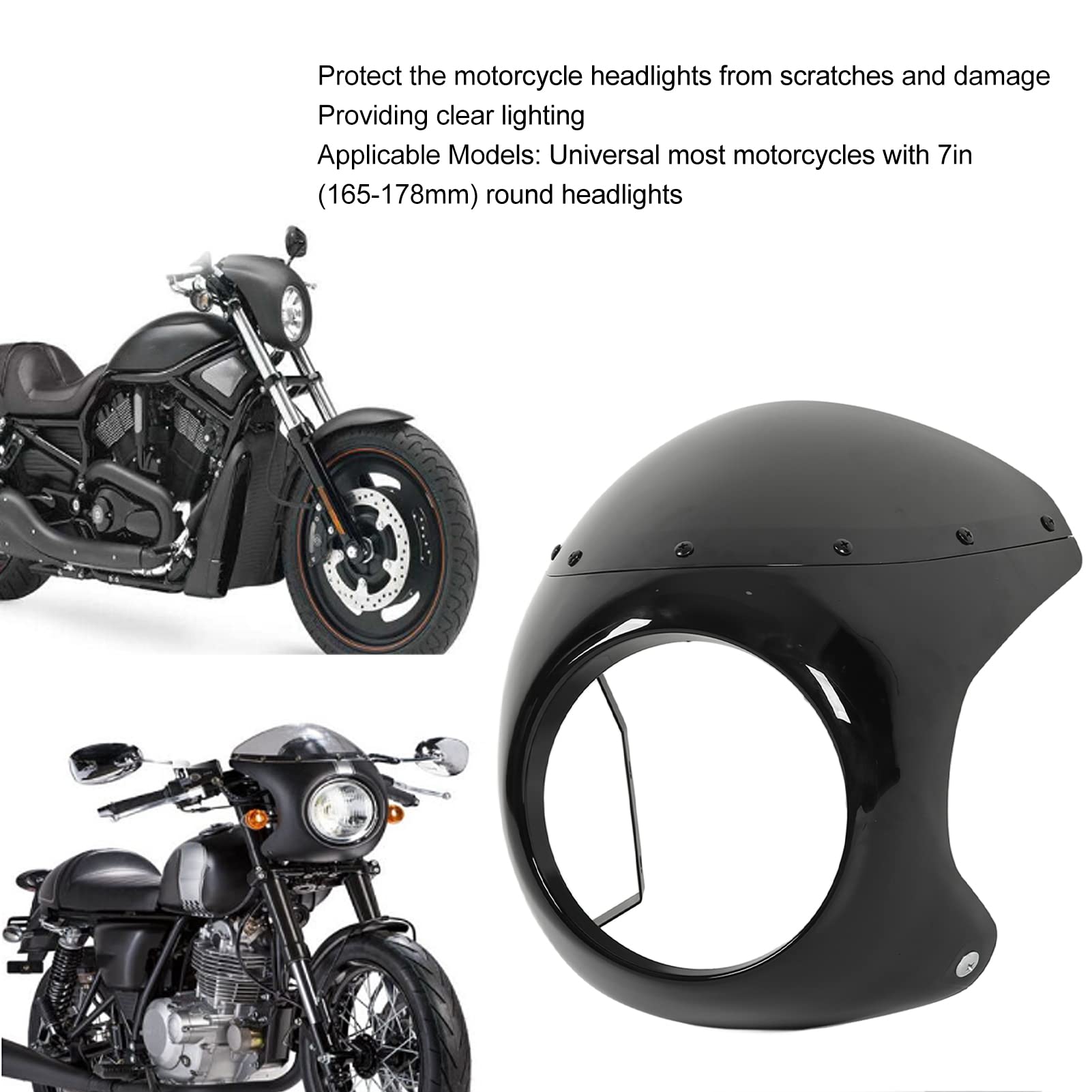 Universal Motorcycle Headlight Fairing 7inch Universal Motorcycle