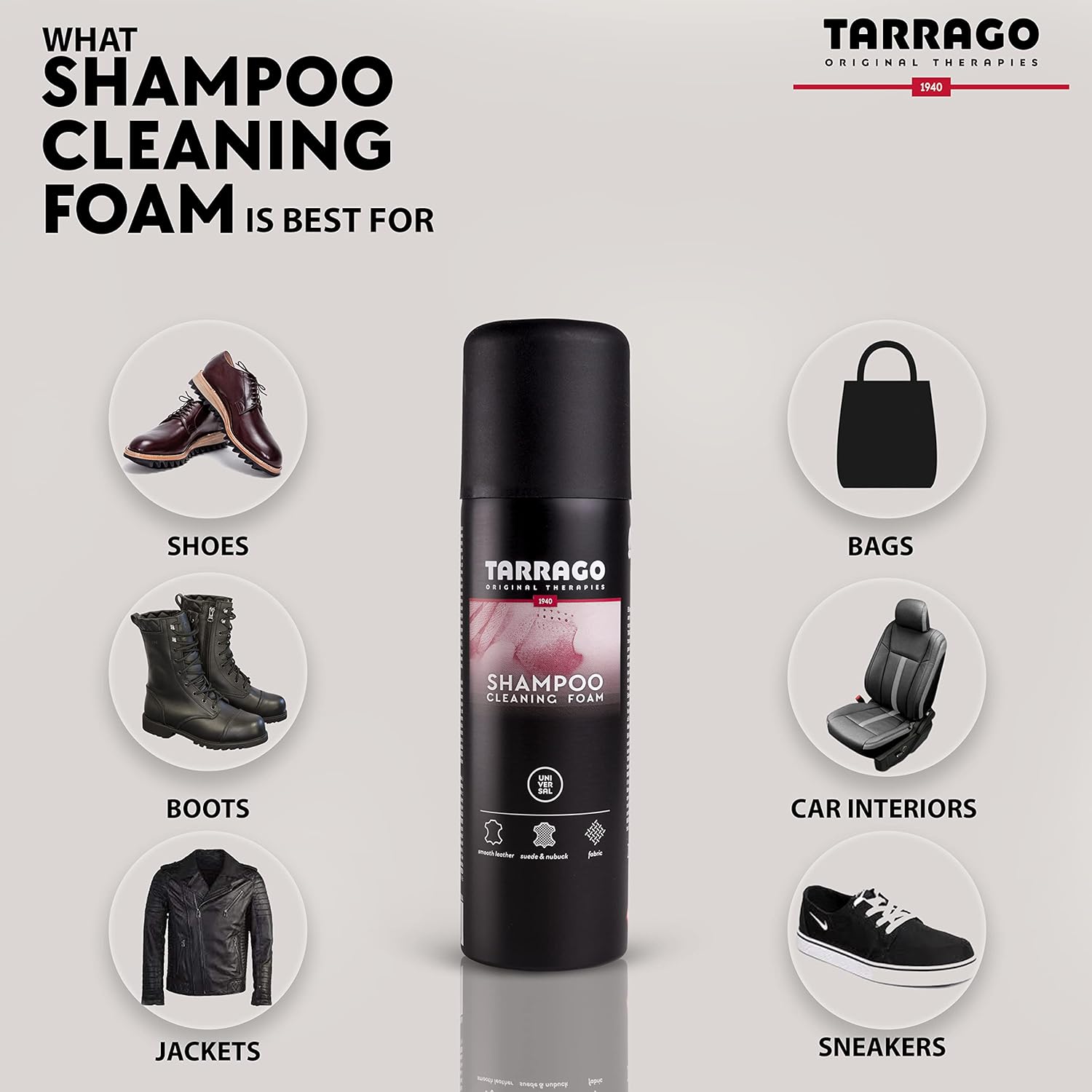 Tarrago Spray de espuma de limpieza en seco Limpiador y suavizante ...