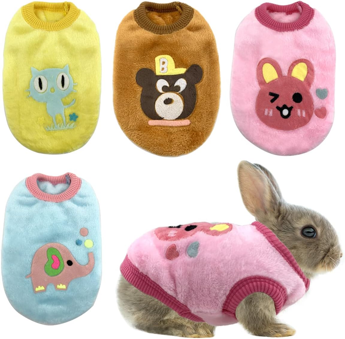 Amazon.com : ANIAC Bunny Clothes for Rabbits Warm Kitten Vest Fleece ...