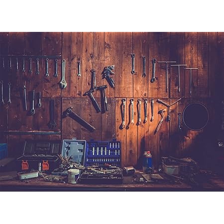 Amazon.com: BELECO 9x6ft Fabric Vintage Garage Workshop Backdrops for ...