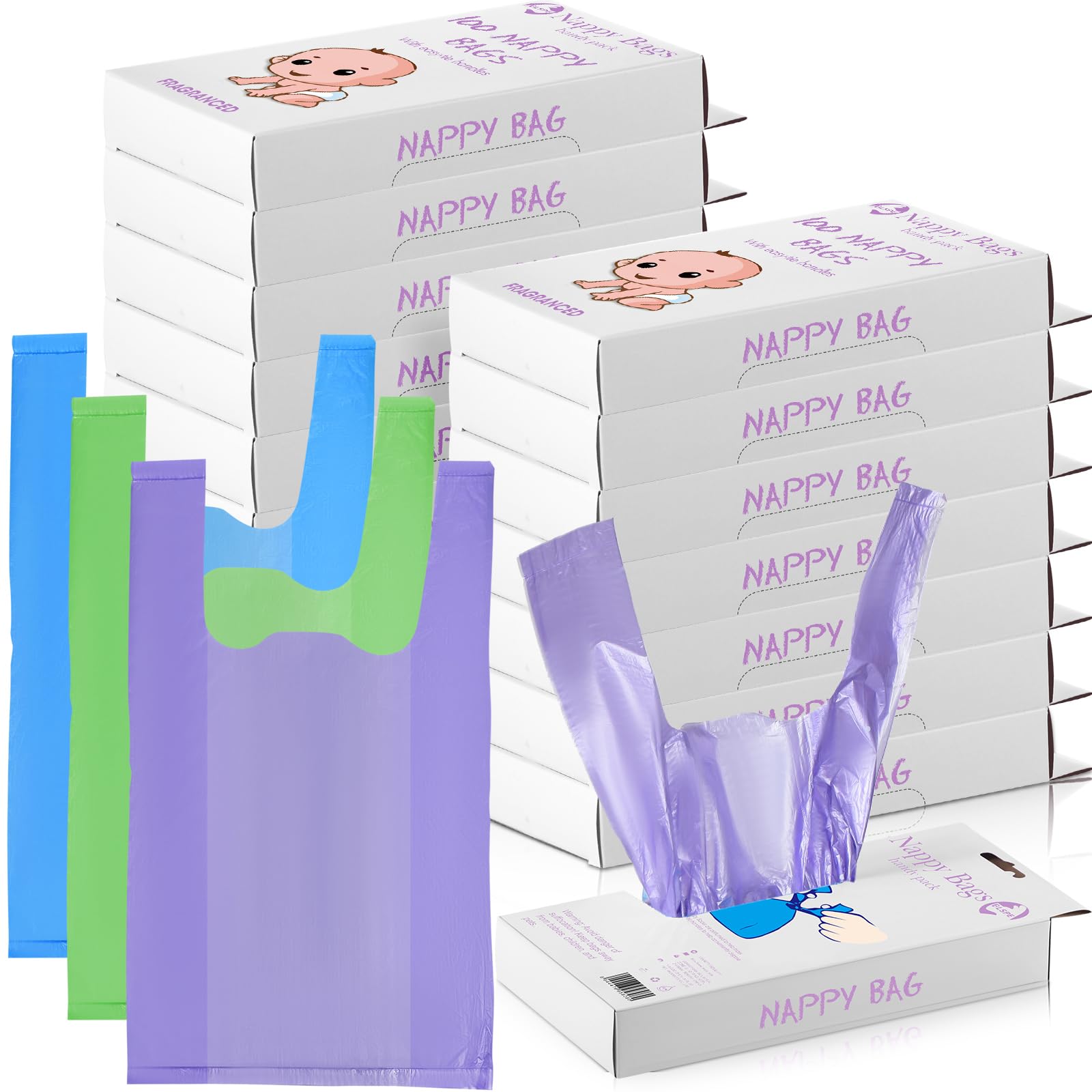 Snapklik.com : Tenceur 1800 Pcs Baby Disposable Diaper Sacks Bulk ...