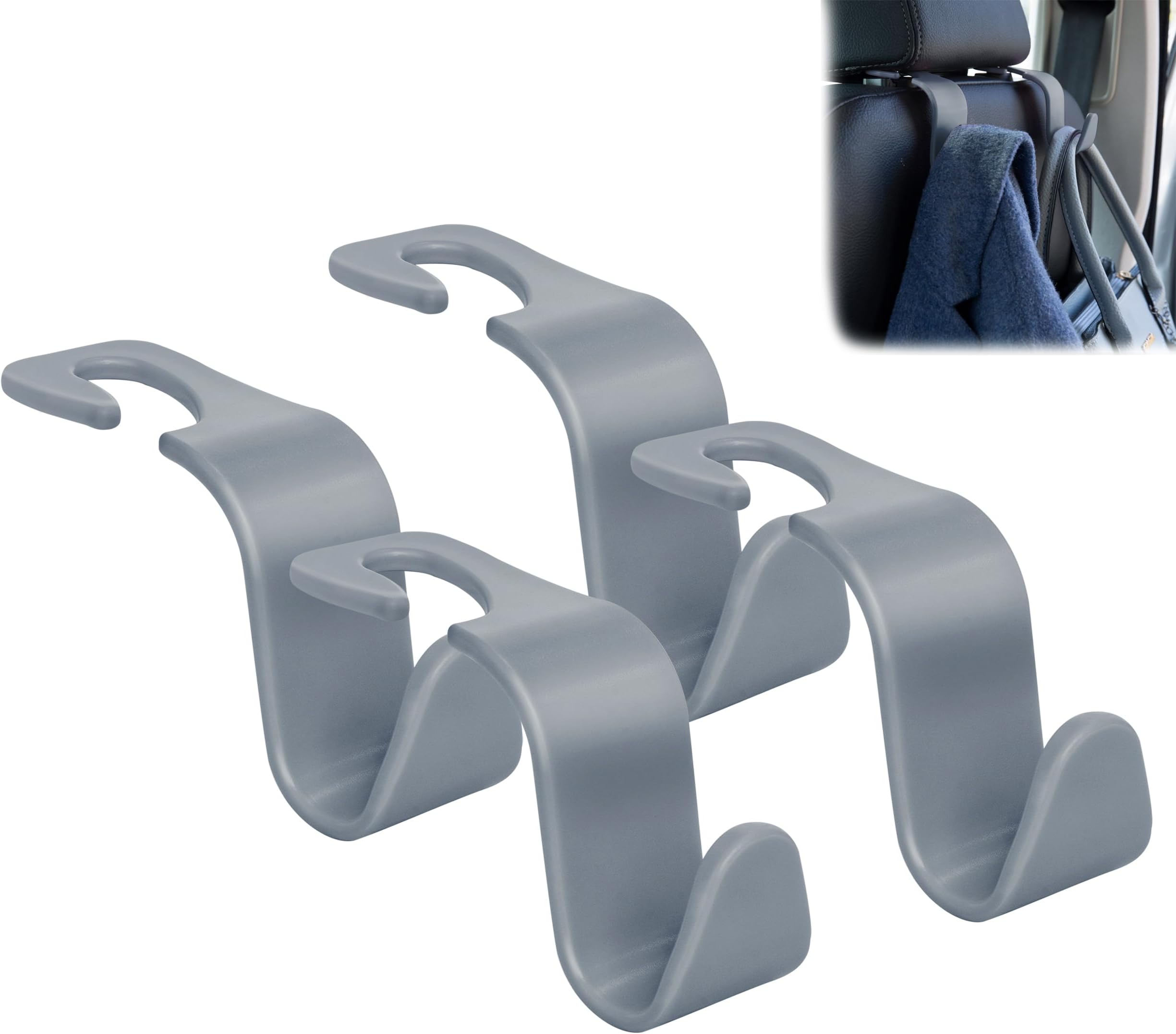 Amazon.com: LivTee Car Seat Headrest Hook, Car Headrest Hidden Hook, 4 ...