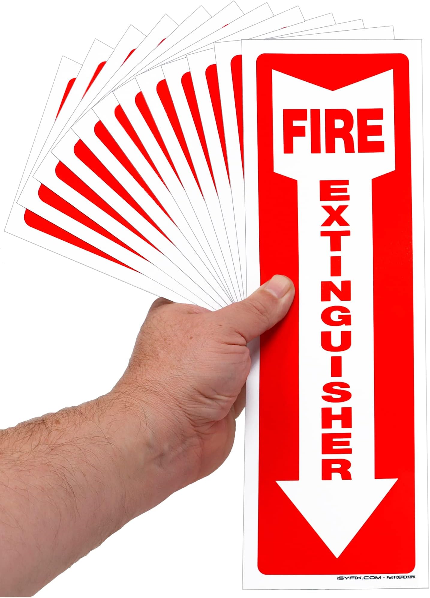 iSYFIX Fire Extinguisher Signs Stickers – 12 Pack 4x12 Inch – Premium ...