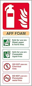 V Safety AFF Foam Fire Extinguisher 100 x 280 mm - 2mm Rigid Plastic ...