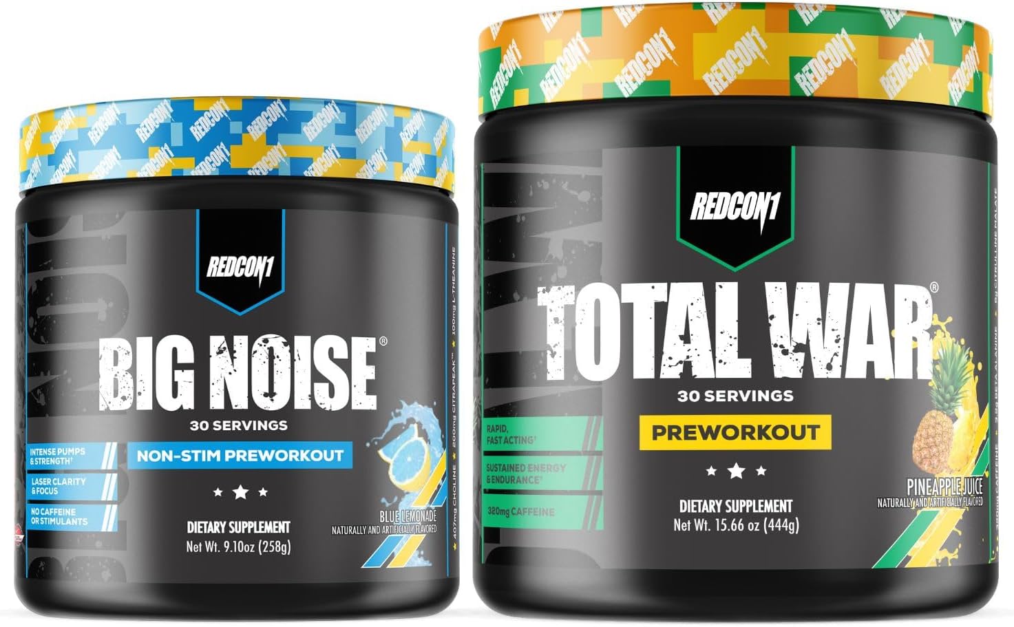 Amazon.com: REDCON1 Total War Preworkout (Pineapple Juice) & Big Noise ...