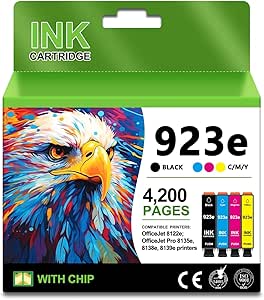 Amazon.com: 923e Ink Cartridge High Yield (with Chip) Combo 4-Pack ...