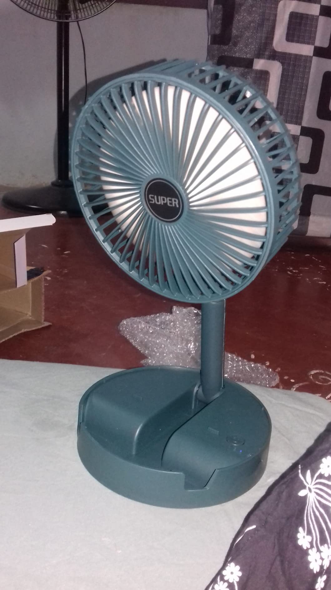 SPOSITO Powerful Rechargeable Table Fan with Height and 3 speed ...