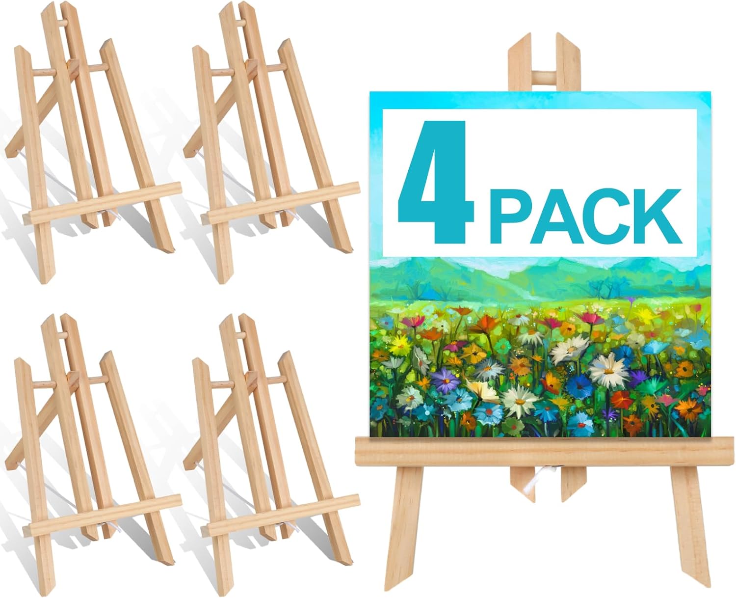 Amazon.com: 4pack Portable Wood Easel - Desktop Display Rack for ...