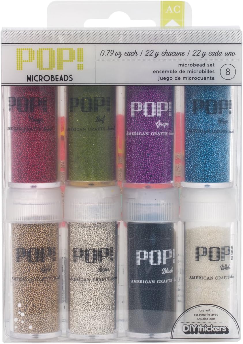 Amazon.com: American Crafts Pop Micro Beads, 0.79-Ounce, Everyday 1, 8-Pack