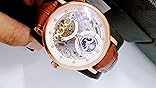 Buy DIOLLO Leather Analog Mechanical Movement Luxury Automatic Men'S ...