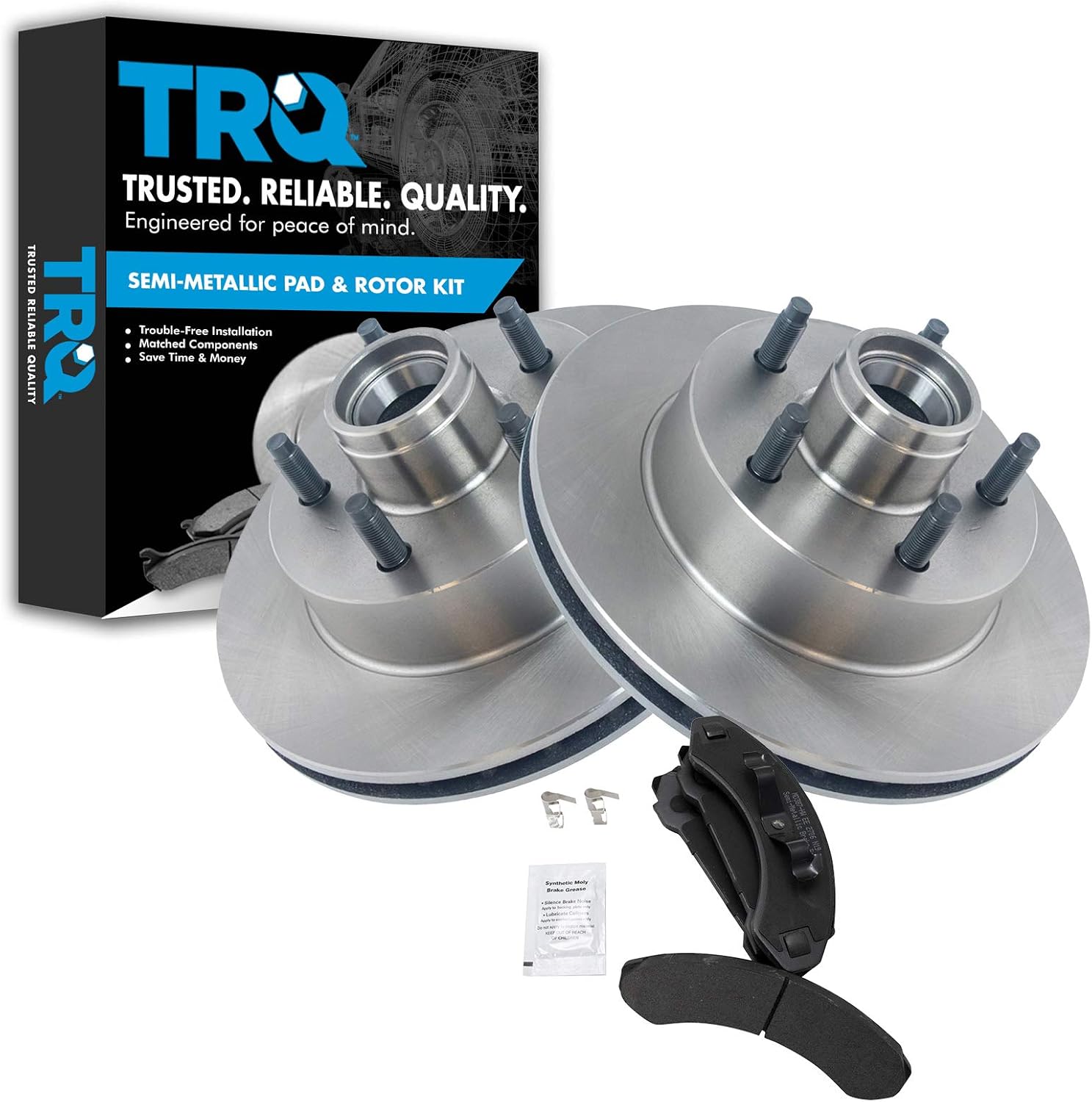 Amazon.com: TRQ Front Brake Pad & Rotor Kit Brake Pads Brake Rotor Semi-Metallic Compatible with ...