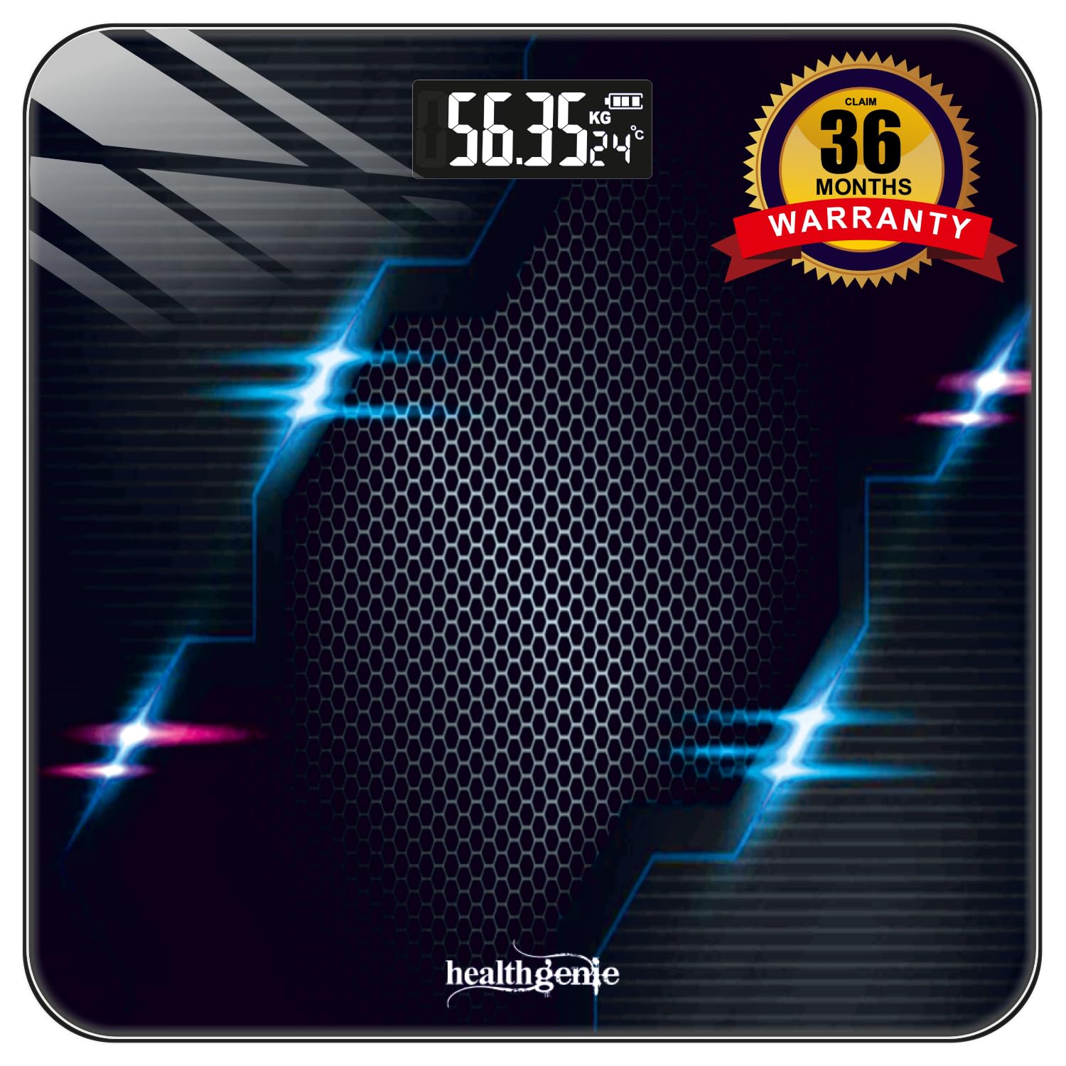 Healthgenie Weight Machine for Body Weight Thick Tempered Glass LCD ...