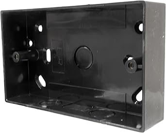 Black Pattress Box Double 32mm PVC Surface 2 Gang with Lnockouts for ...