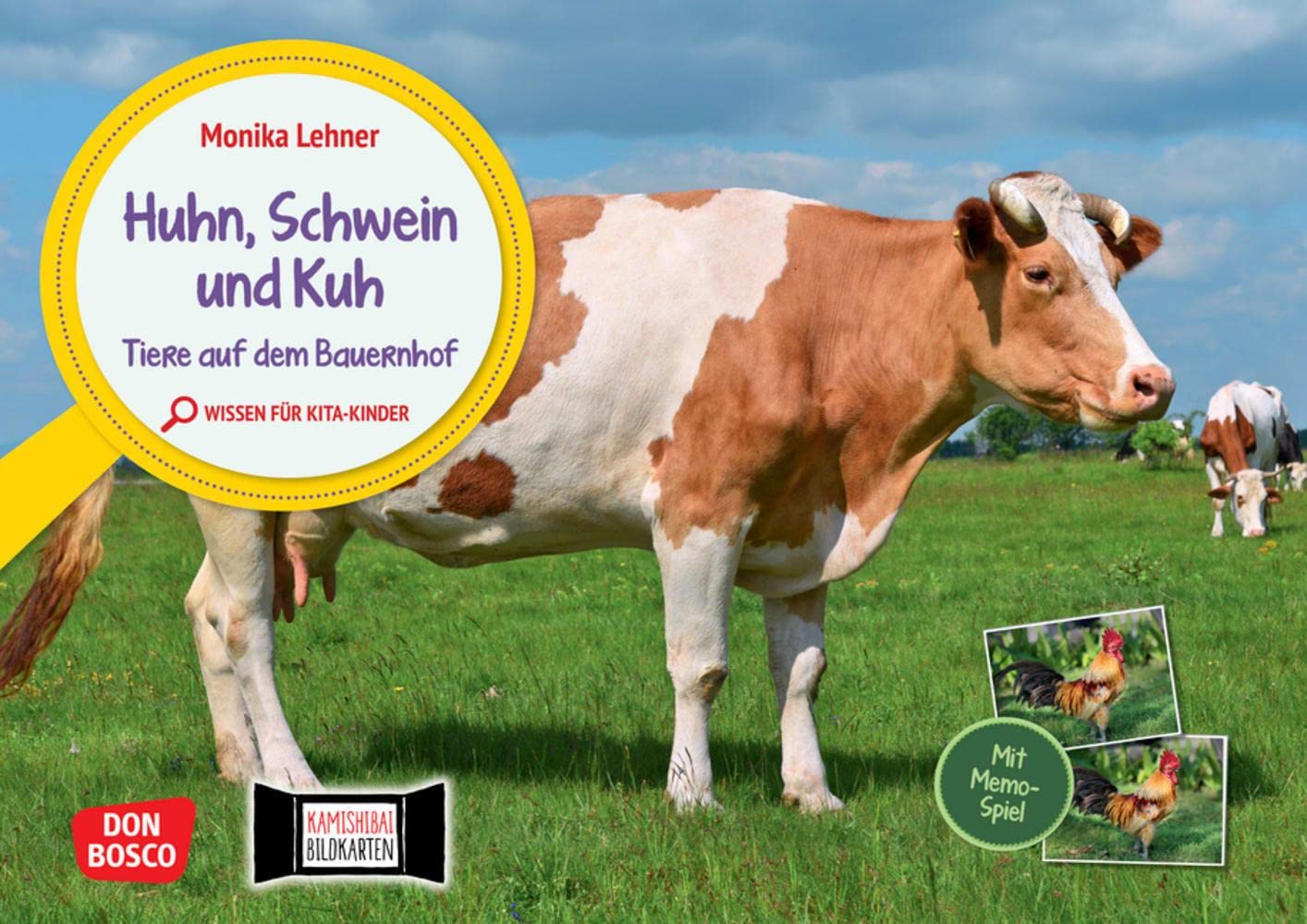 Huhn, Schwein und Kuh. Tiere auf dem Bauernhof. Kamishibai Bildkarten ...