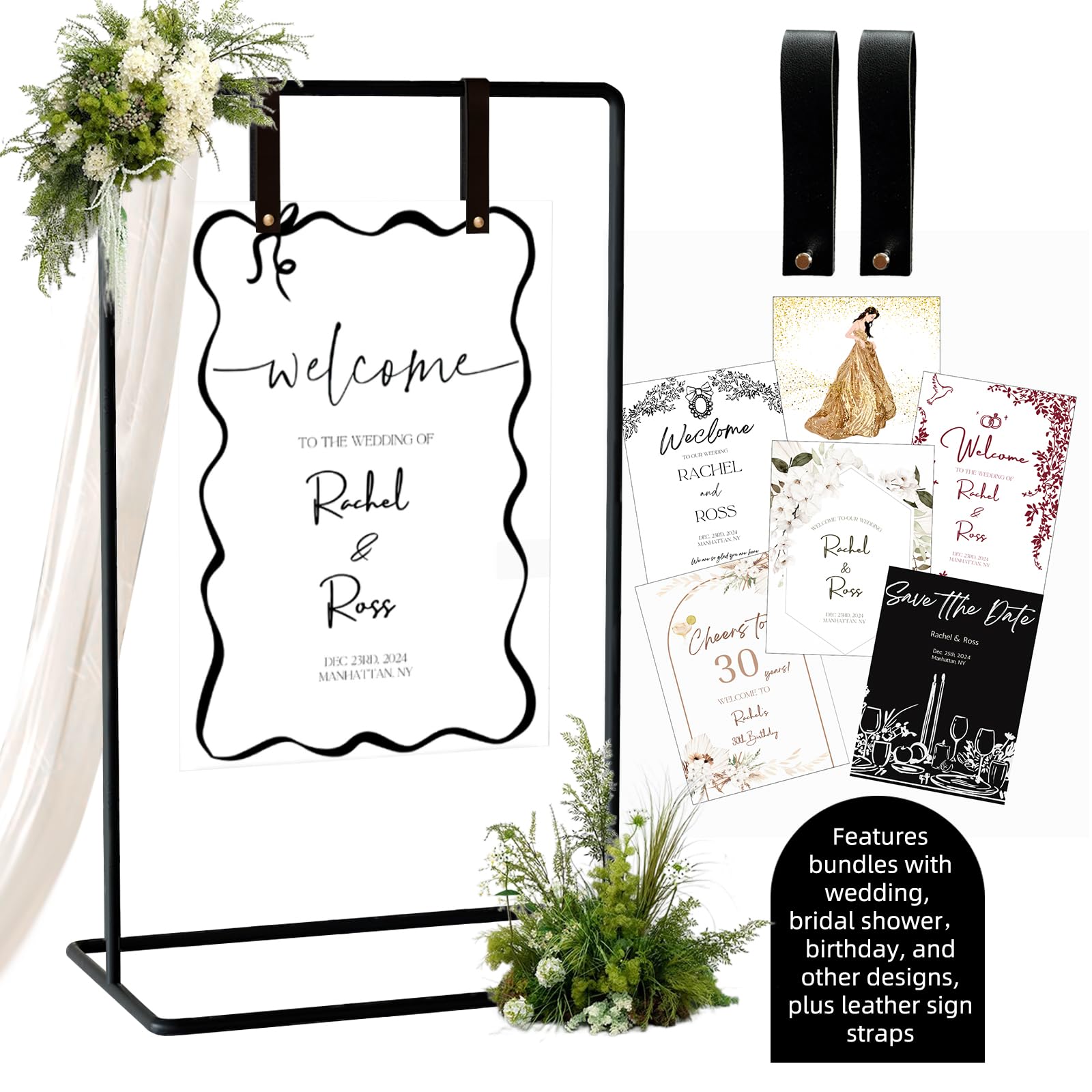 Amazon.com: Wedding Sign Holder, Adjustable Welcome to Our Wedding Sign ...