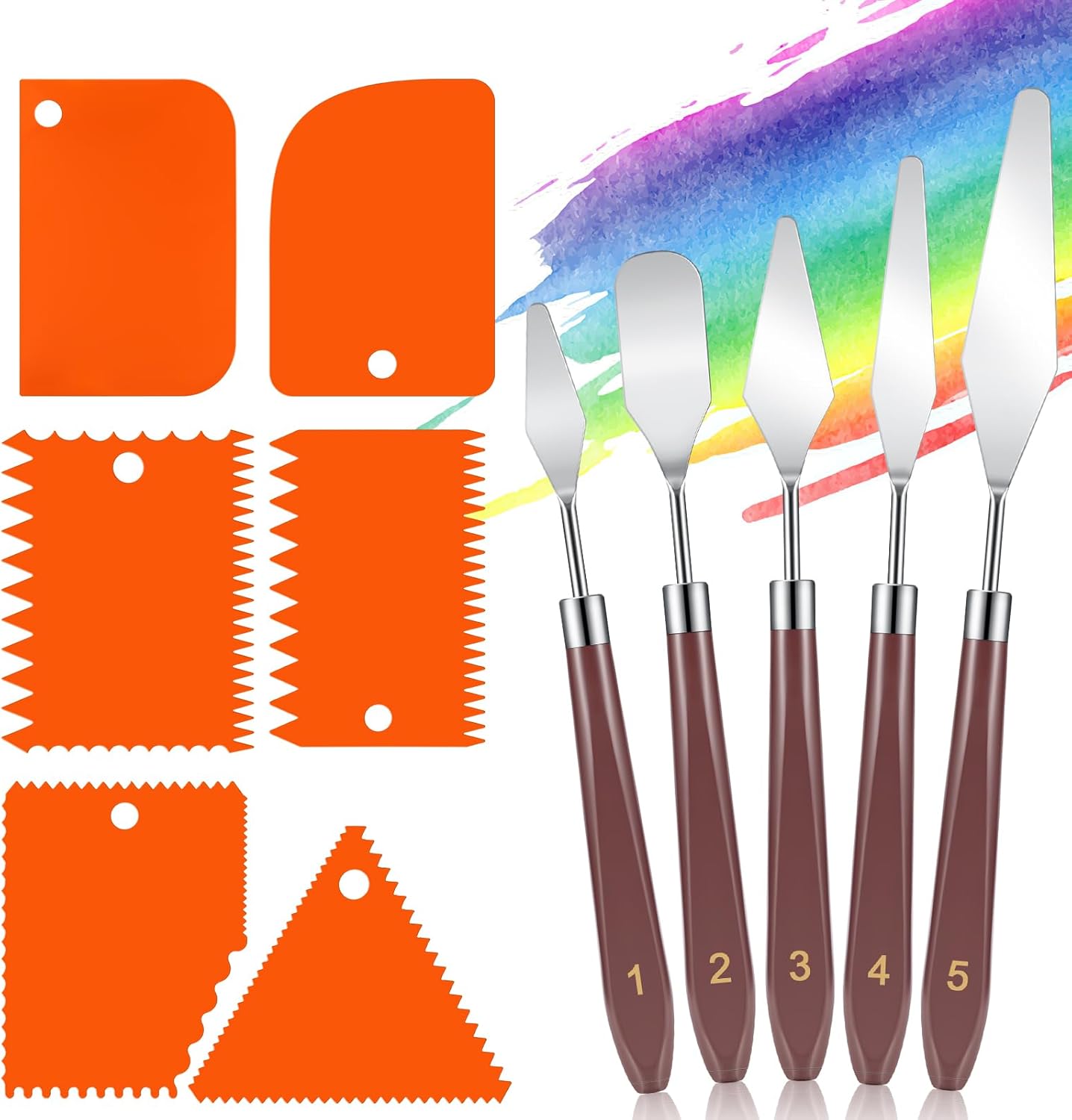 Rubessia 11 Pièces Couteaux à Peindre en Acier Inoxydable, 5 Spatule ...