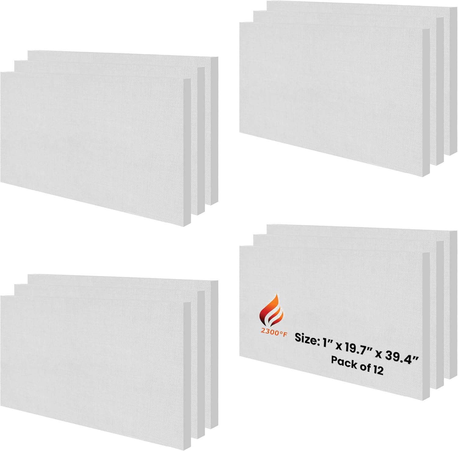 Amazon.com: 12 Pcs Ceramic Fiber Insulation Board - 2300F Rated - 1" x ...