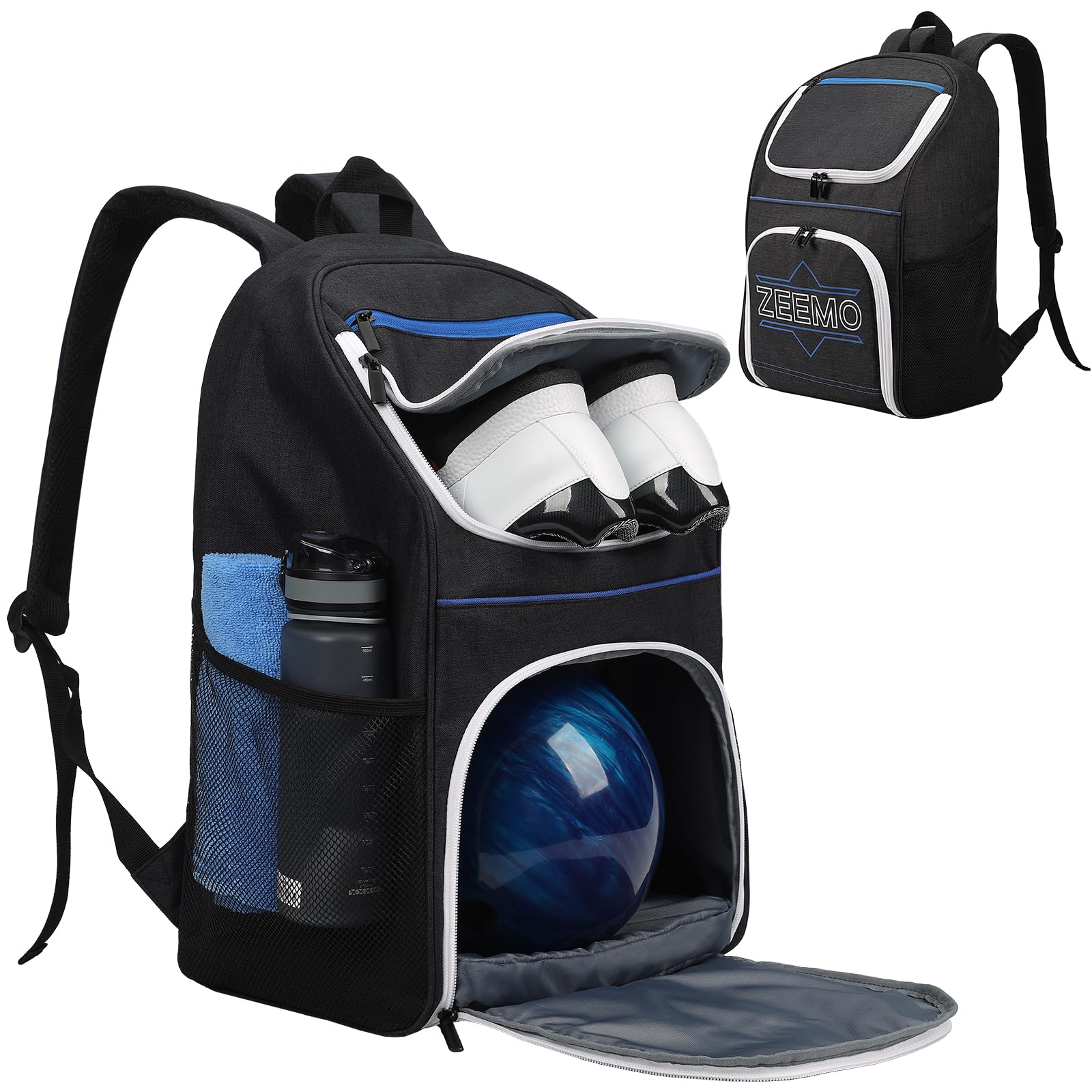 Amazon.com : ZEEMO Bowling Backpack, Single Ball Bag with Protective ...