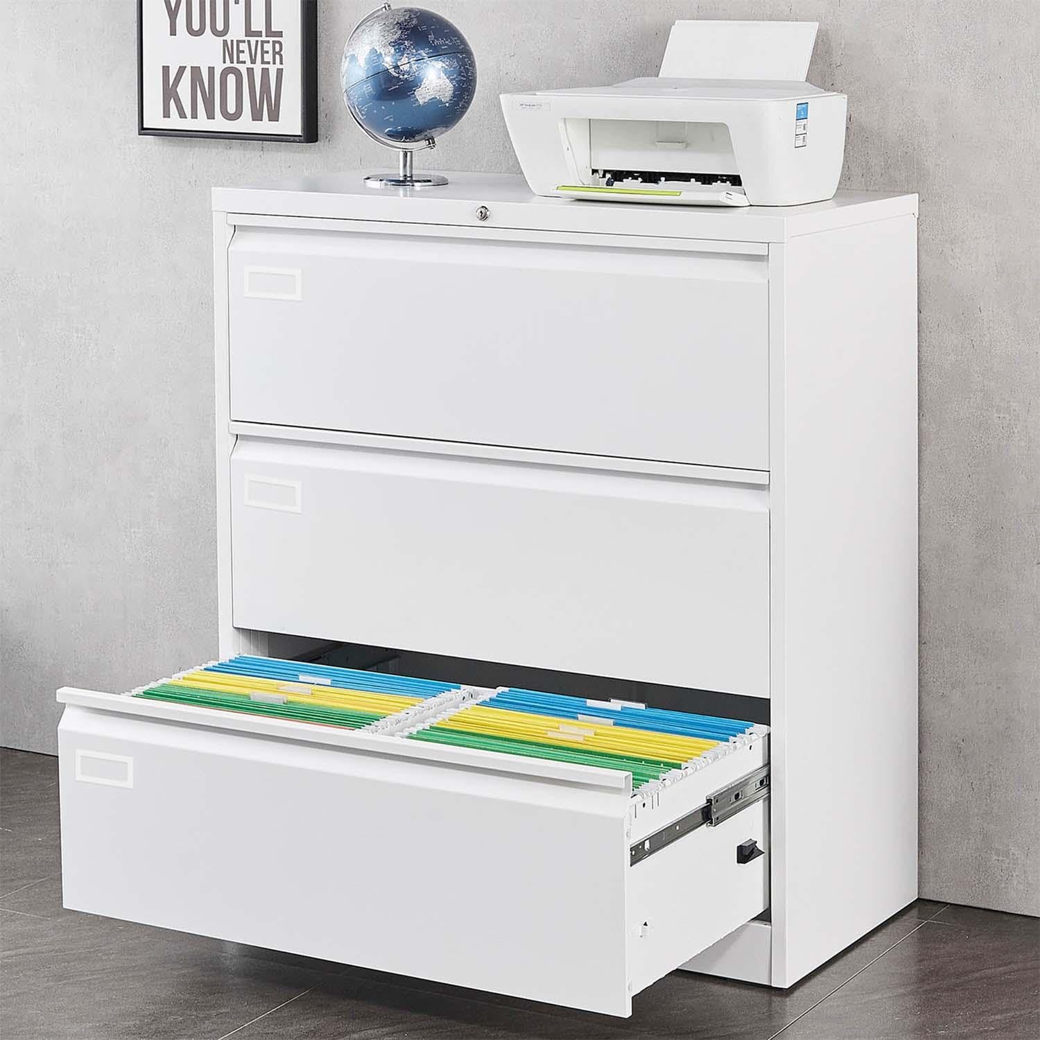 Amazon.com: Large Wide 3 Drawer Lateral File Cabinet for Legal/Letter ...