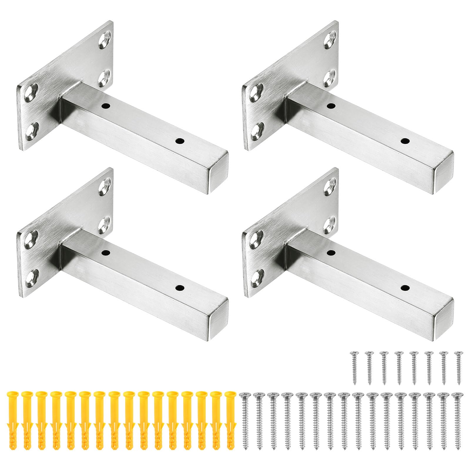 Amazon.com: uxcell Floating Shelf Bracket,4 Pack 4 Inch Stainless Steel ...