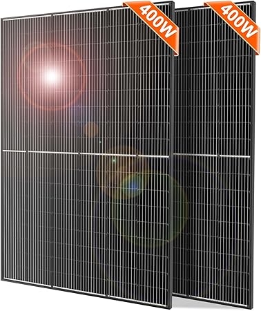 DOKIO 2PCS 400 Watt Solar Panels 10BB 12/24 Volt Solar Panel kit High ...