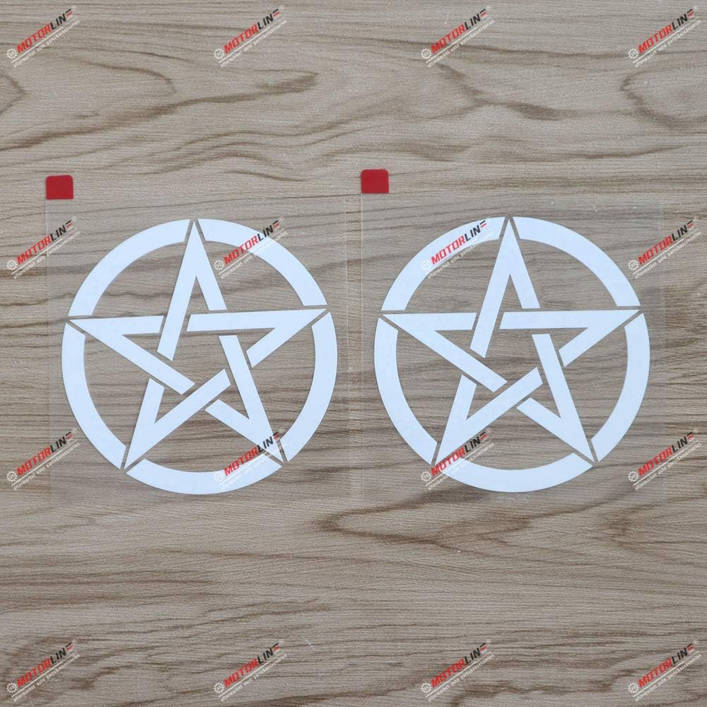 Amazon.com - 2X White 4'' Pentagram Wiccan Pagan Decal Sticker Car ...