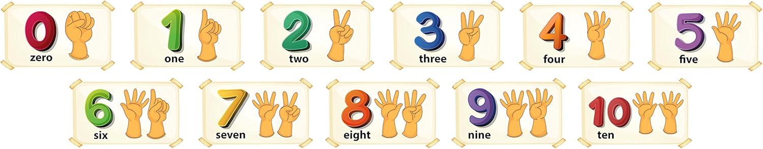 Amazon.com: ArtsyCanvas Counting Hands - Classroom Decals - 52x12 Peel ...
