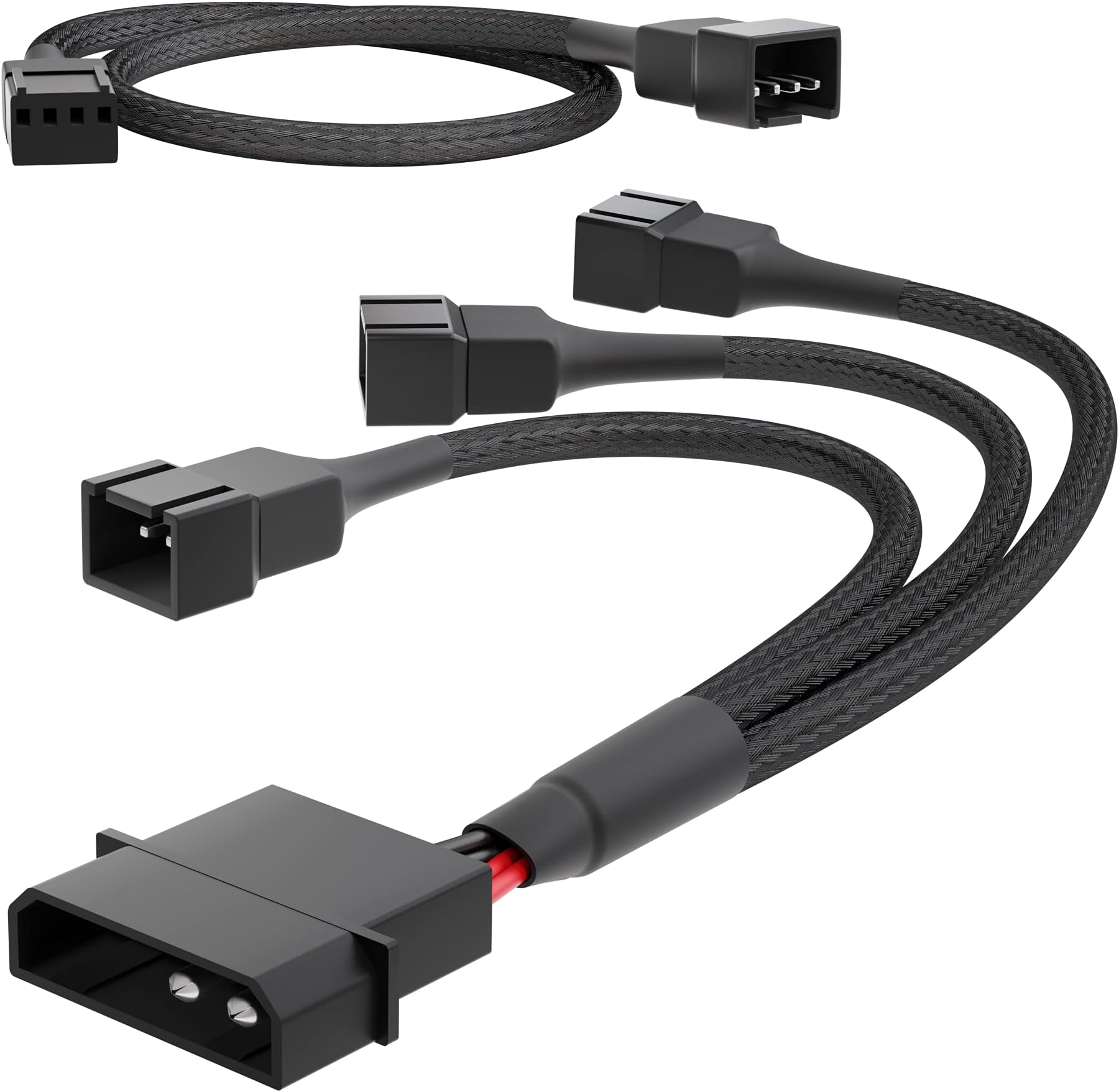 KabelDirekt – hochflexibles Molex Lüfter Verteilerkabel, 4-Pin Molex 12 ...