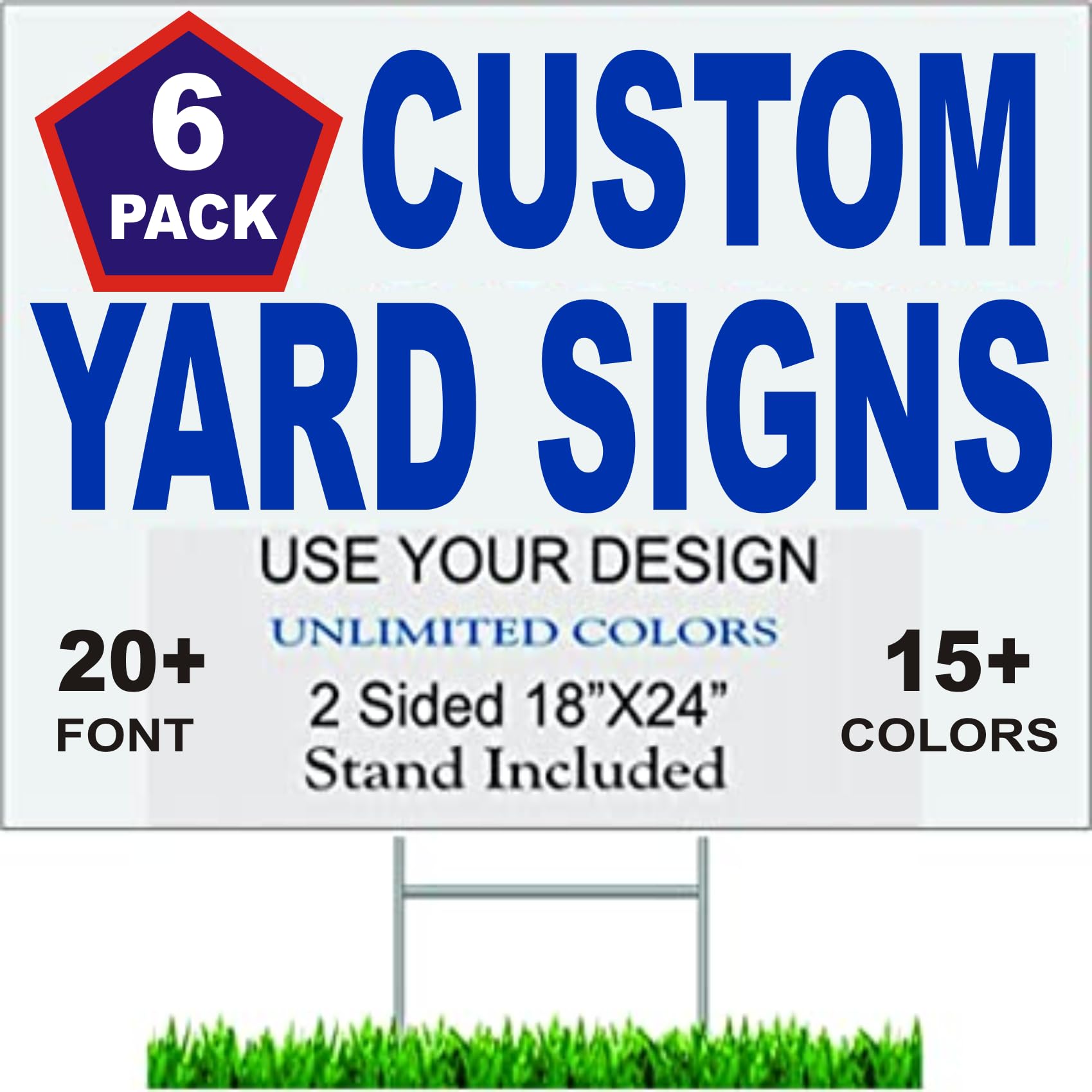 Amazon.com : Custom Yard Signs with Steel H Stakes, Custom yard signs 6 ...