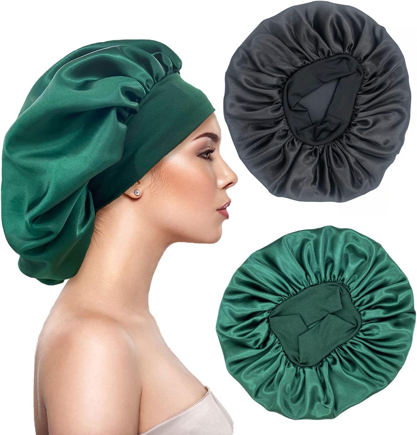 Amazon.com : Satin Bonnet for Sleeping, Large Silk Bonnet for Sleeping ...