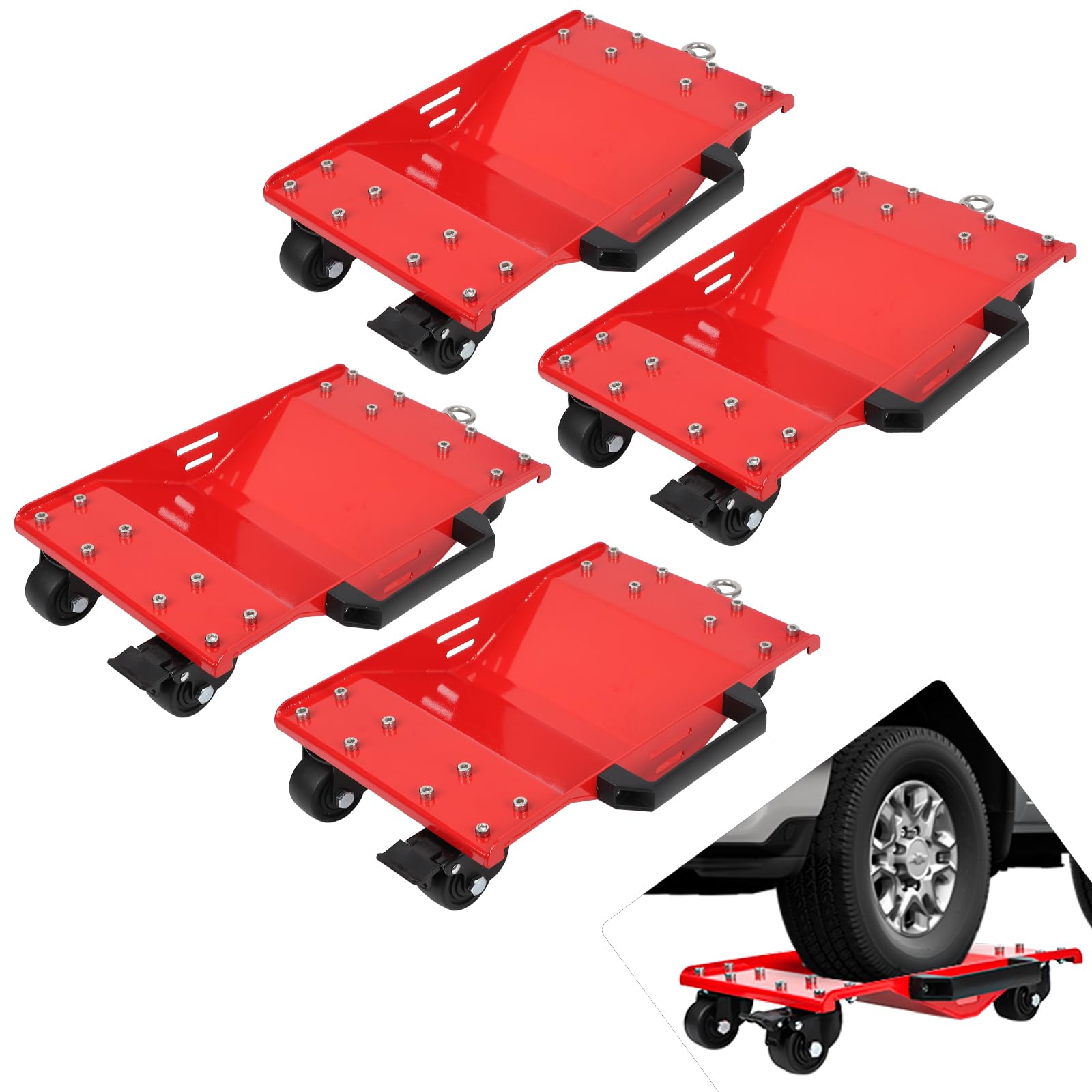 Amazon.com: GARVEE Car Dolly Set of 4 with Tow Hooks, 8000LBS Capacity ...