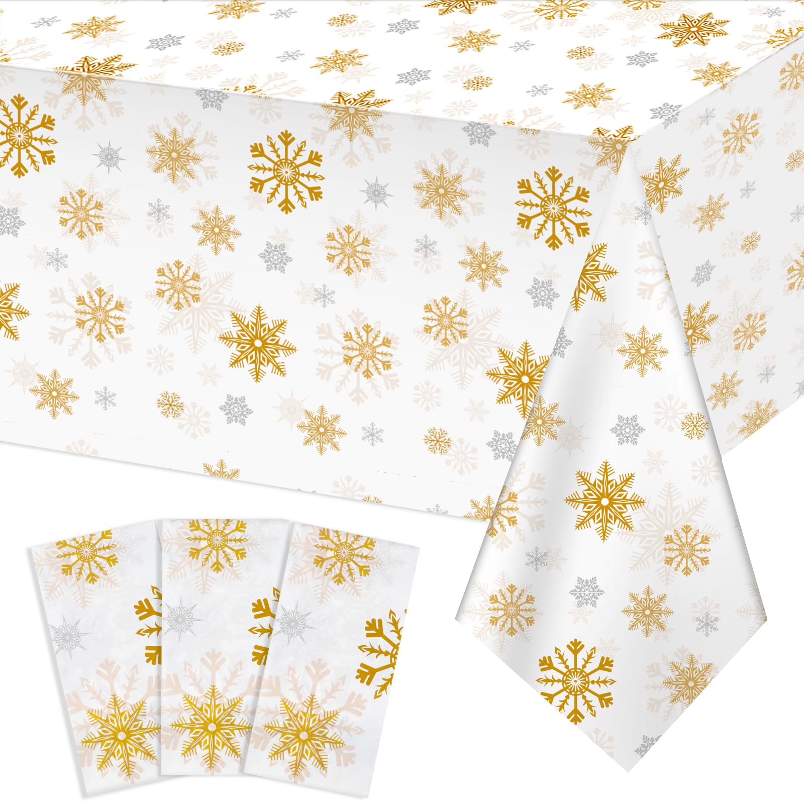 Amazon.com: 3 Pack Christmas Snowflake Tablecloths, 54 x 108 inch ...