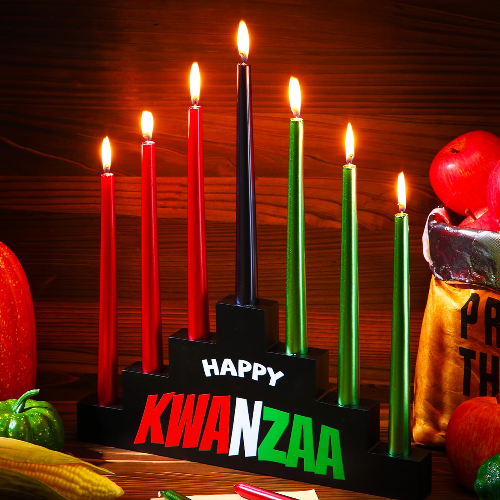 Amazon.com: Vercraft Kwanzaa Kinara Wooden Candle Holder Kwanzaa ...