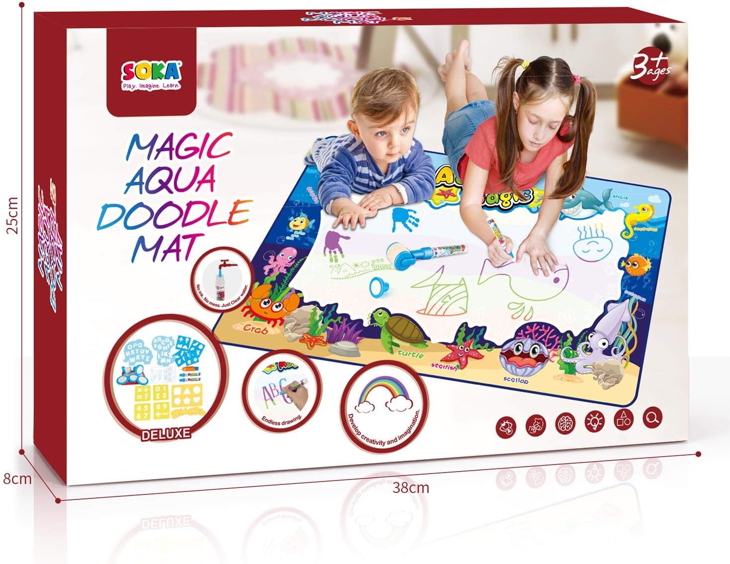 SOKA® 150 X 90 cm Large Size Magic Water Aqua Doodle Drawing Mat ...
