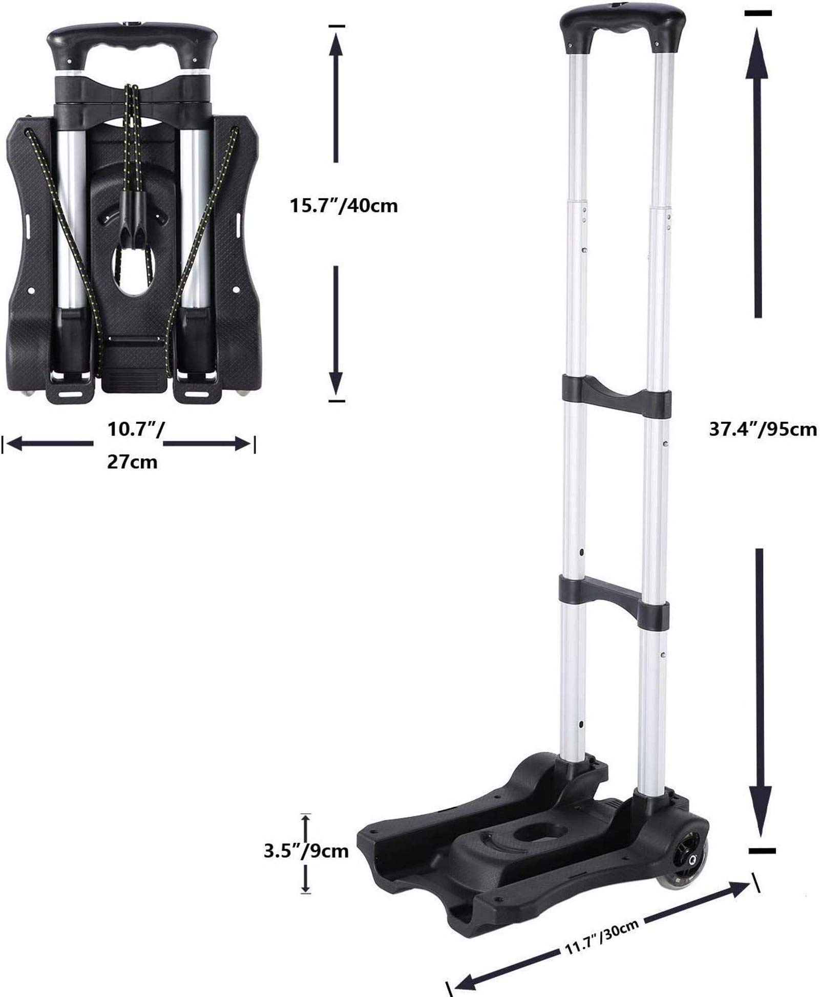 Cart With Wheels Folding Hand Truck With Wheels - Portable Luggage Cart ...