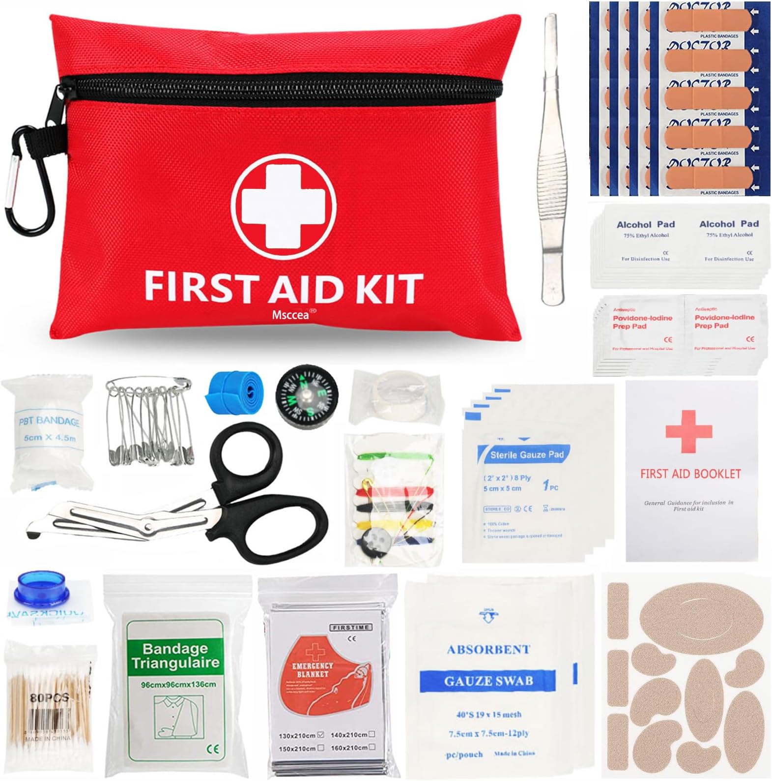 Amazon.com: VirKech Small Emergency First Aid Kit Including 166 Pieces ...