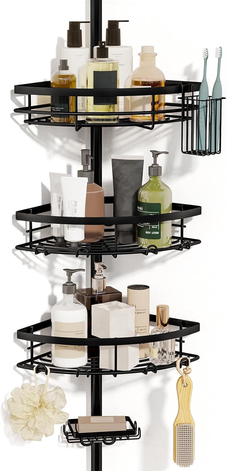 Amazon.com: Fixwal Rustproof Shower Corner Caddy Organizer for Bathroom ...