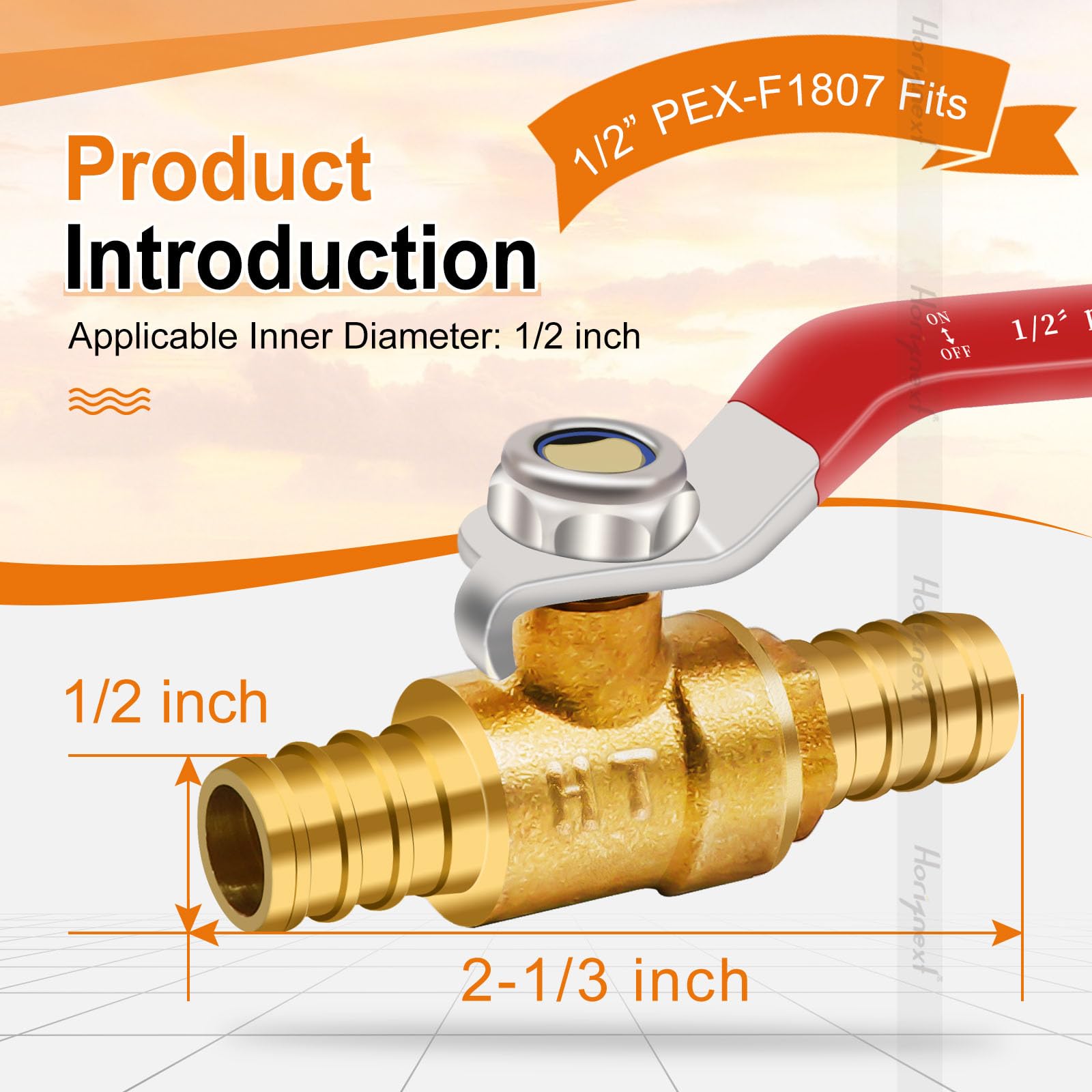 Snapklik.com : Horiznext Pex Valves 1/2 Inch, Brass Full Port Shut Off ...