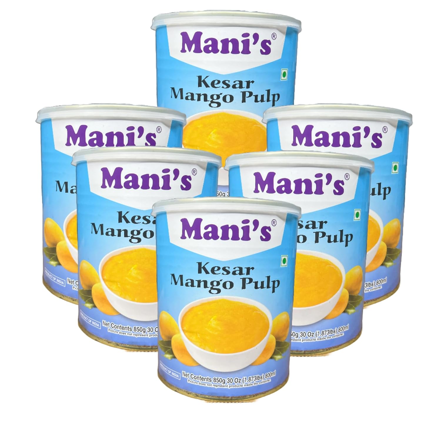 Mani's Kesar Mango Pulp Puree - All Natural Indian Origin, Sweetened ...