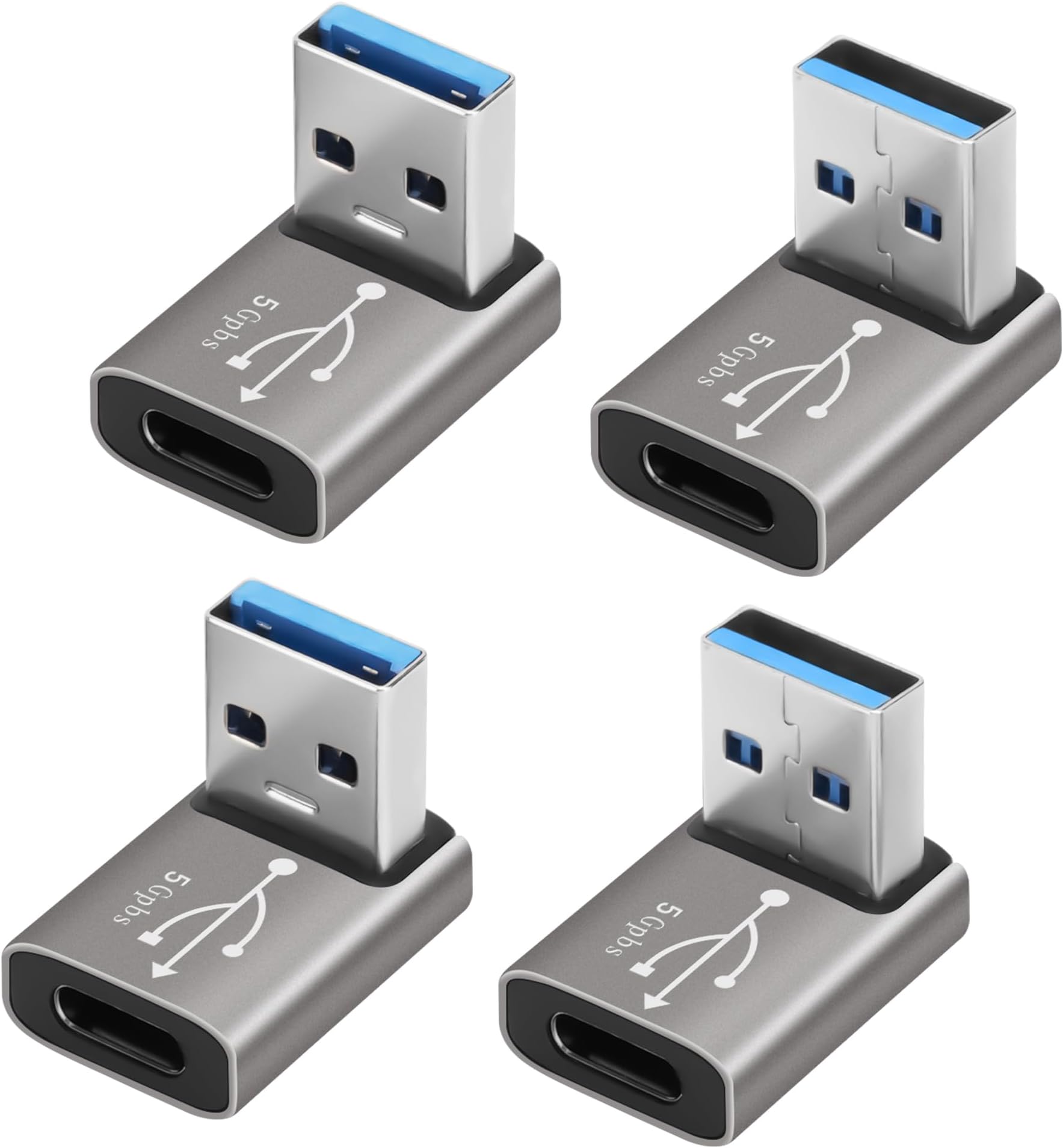 Amazon.com: 90 Degree USB to USB C Adapter 4 Pack, Up and Down Right ...
