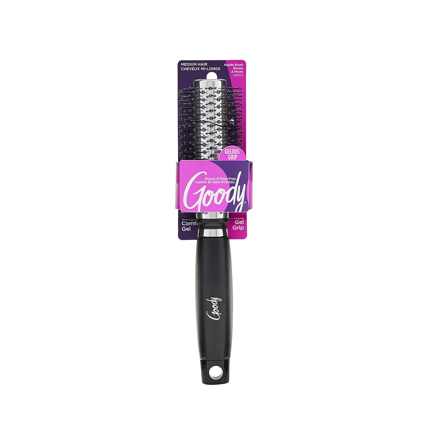 Amazon.com : GOODY Gelous Grip Round Brush, Black, Purple or Red, 1CT ...