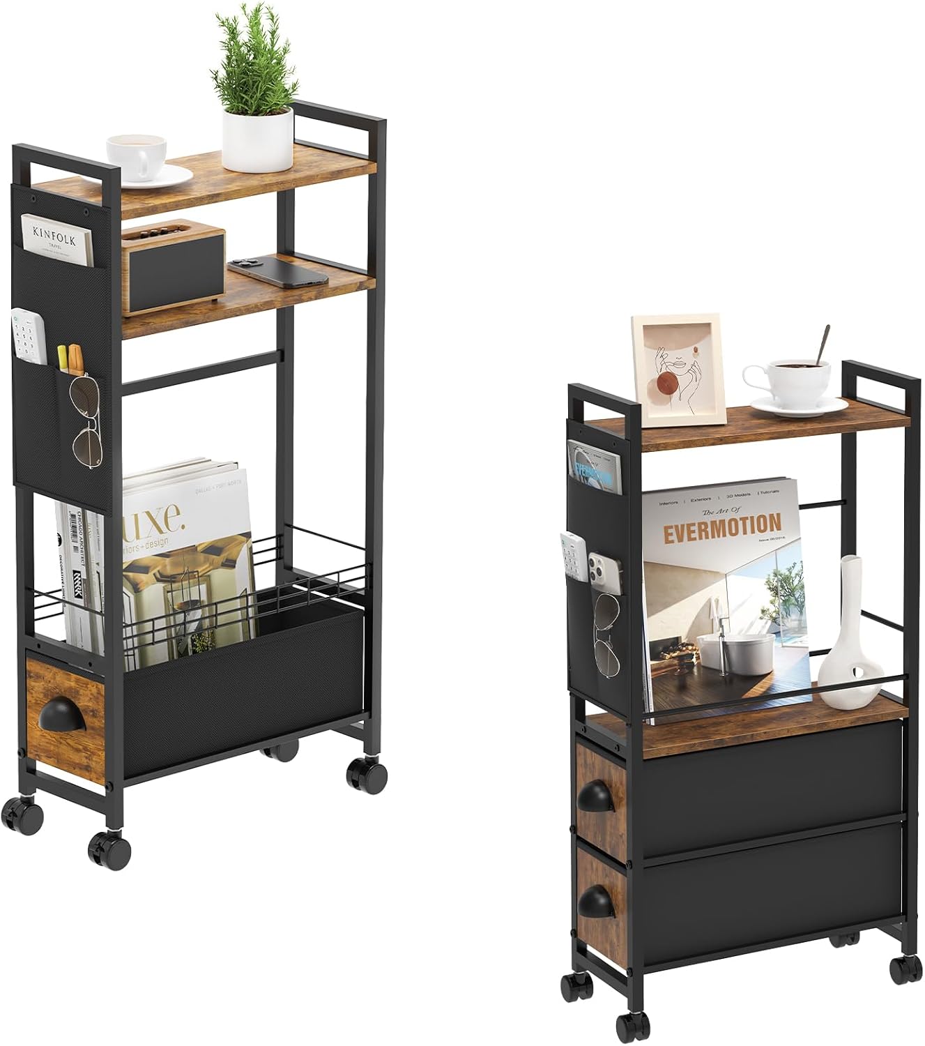 Amazon.com: Oppro Narrow Side Tables with Drawer Storage, Small End ...