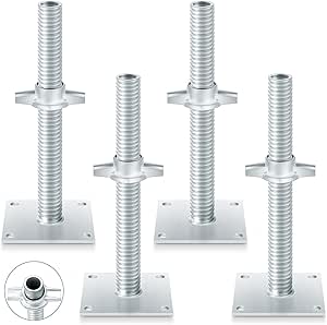 Zonon 4 Pcs Adjustable Scaffolding Leveling Jack Hollow Screw Jacks ...