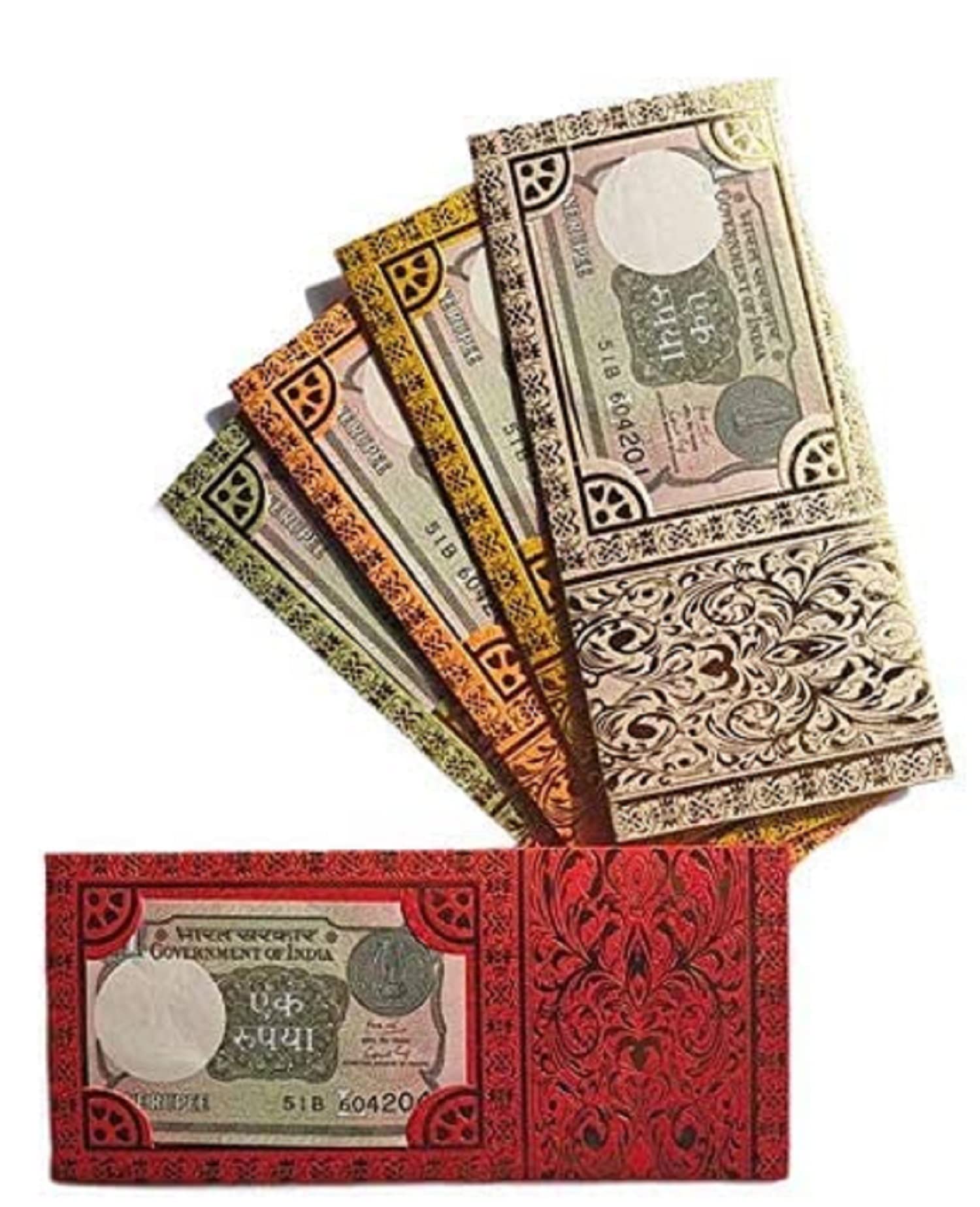 Peeplvalue Designer handmade 10 Pcs Multicolored Sagan Cash Gift Money ...