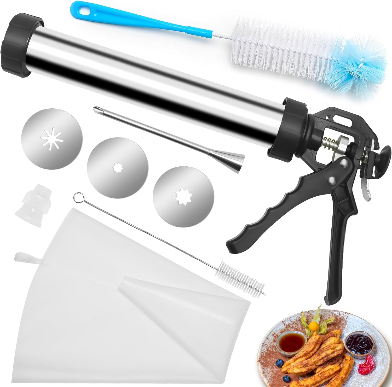 Amazon.com: Anglekai 1+8PCS Churro Maker Kits, Stainless Steel Churro ...