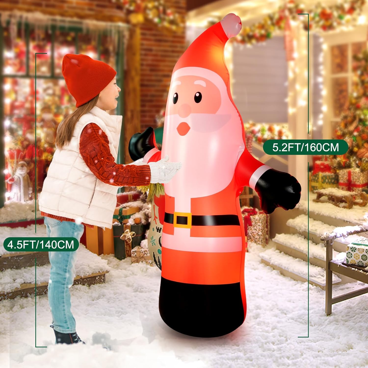 5 FT Christmas Inflatable Santa Claus Outdoor Indoor Decoration PVC ...