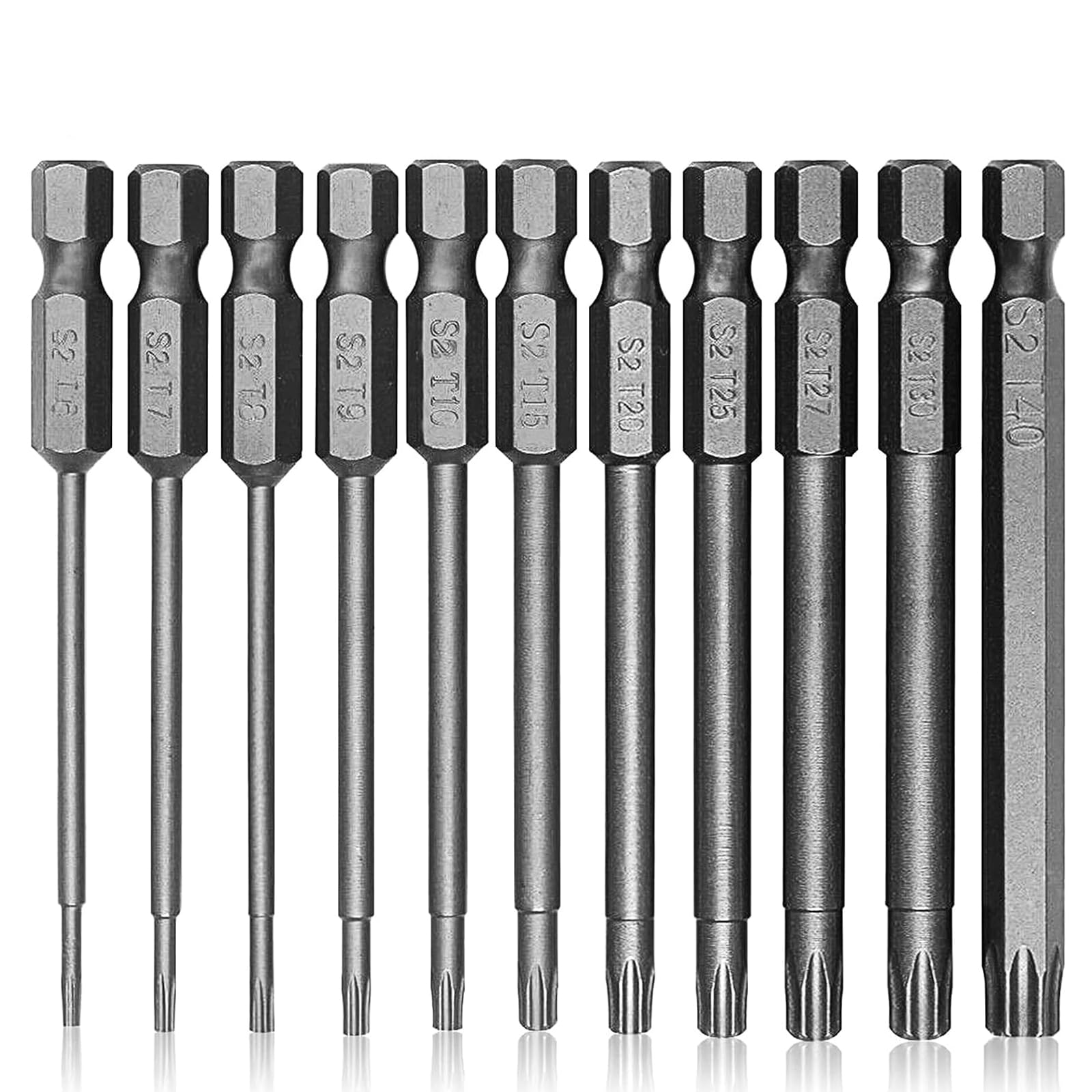 11 Pcs Torx Screwdriver Bit Sets, 75mm T6-T40 Security Torx Bits Set 1/ ...
